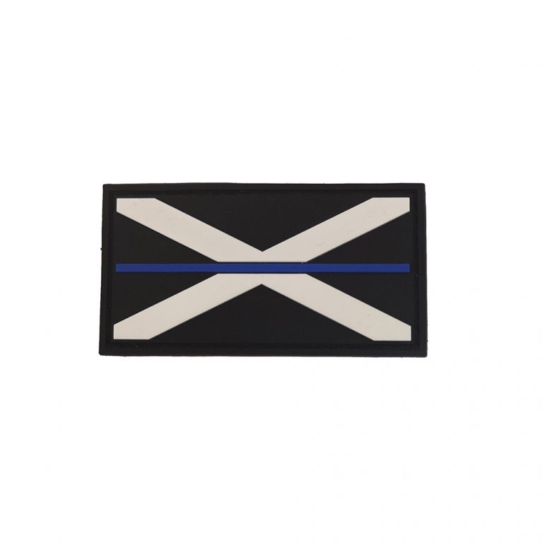 “Thin Blue Line” PVC Scottish Flag Velcro Patch | UK Cop Humour